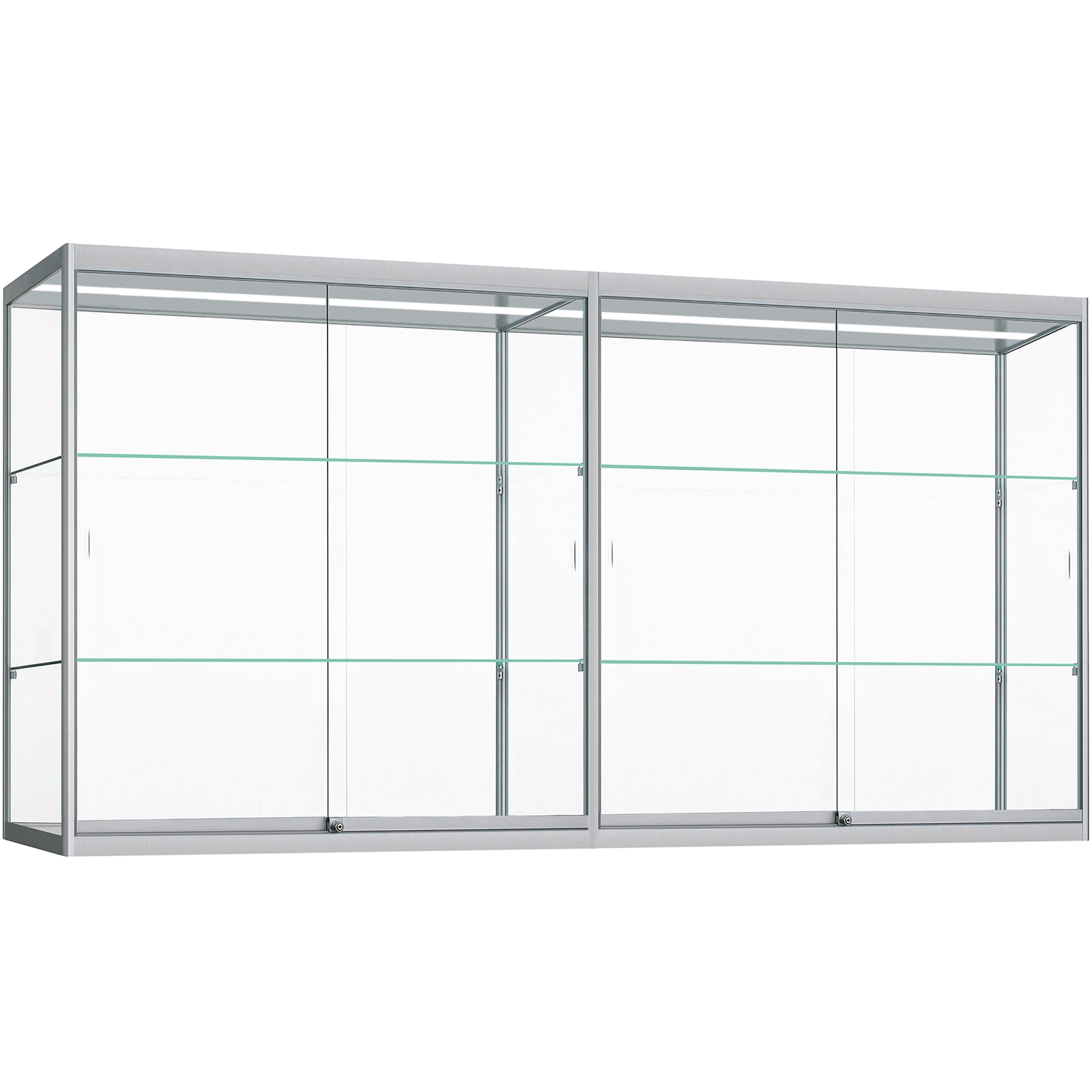 Vitrinemasters.com Wand Vitrinekast Met Ledstrips 80cm X 240cm X 30cm